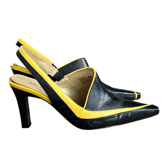 Bellini | Shoes | New Never Worn Black And Yellow Leather Sling Back ...